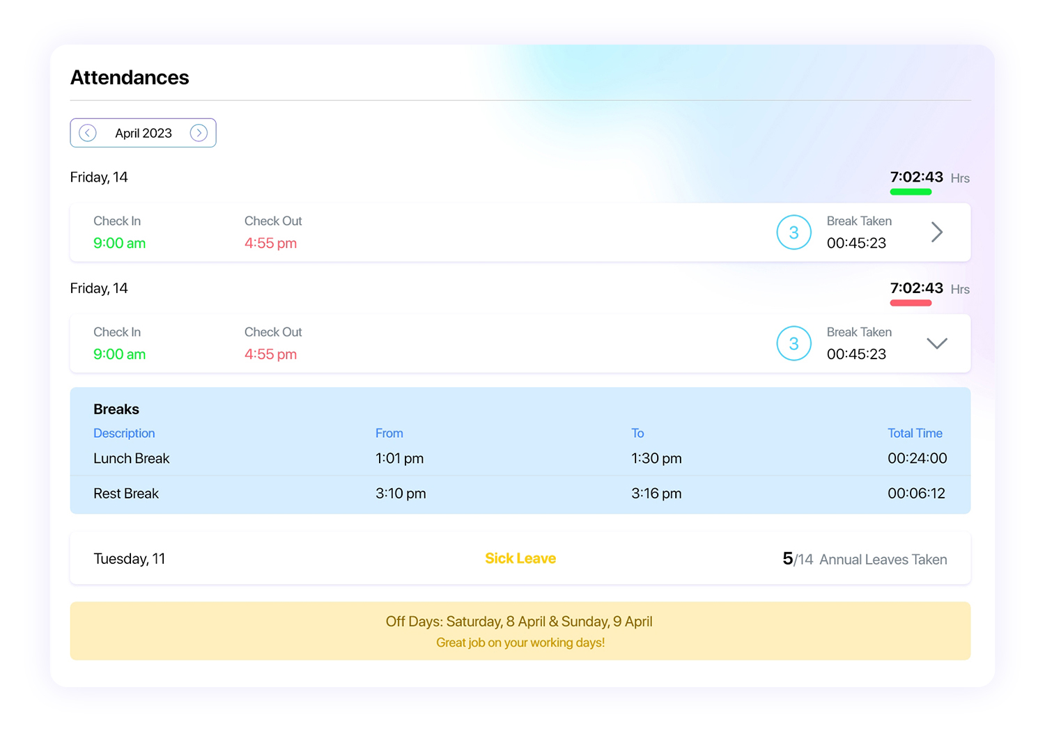 Attendance Management Software with Location & Biometric Features